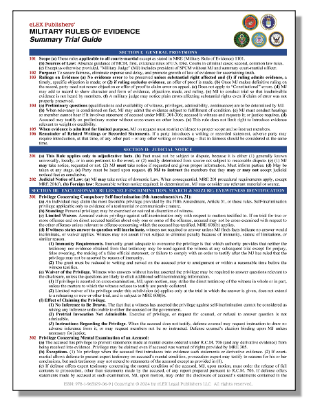 Military Rules of Evidence Summary Trial Guide (PDF)
